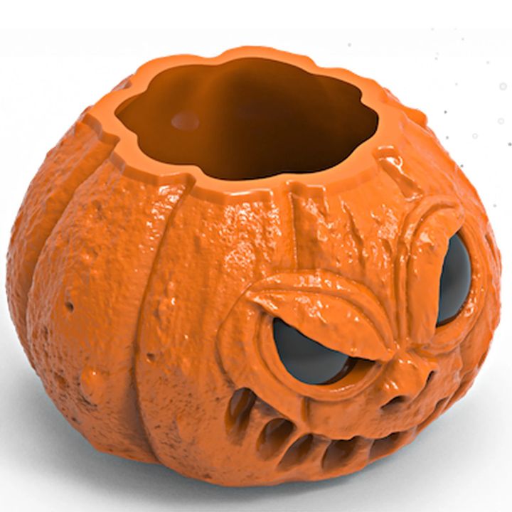 3D Printable Spooky Horror Halloween Overloaded Pumpkin Planter/ Candy Bucket/ Lamp/ Lantern 3D ...